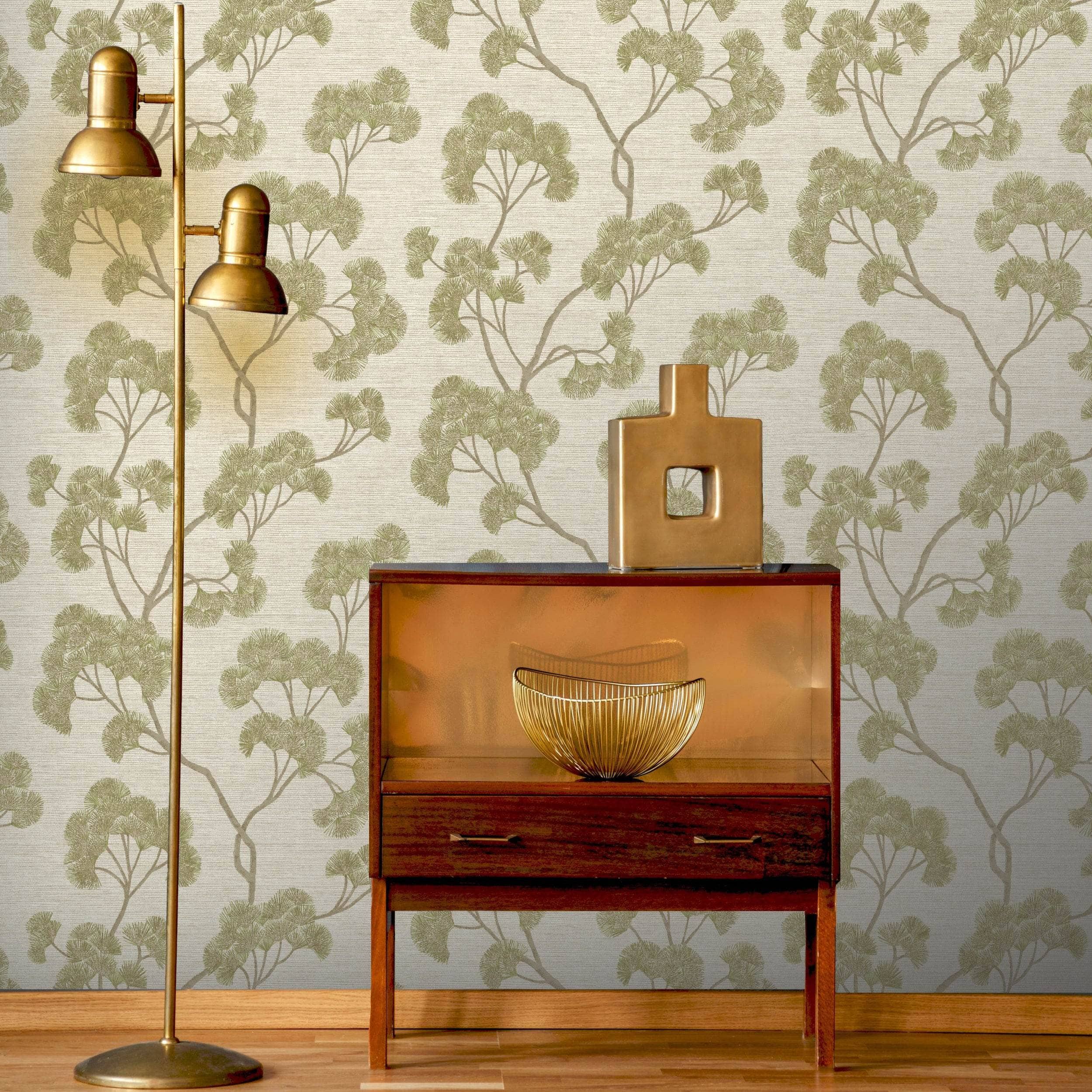 Rasch Sumatra Ginkgo Green Wallpaper - 316032 | Taskers Online Store, Liverpool & Manchester