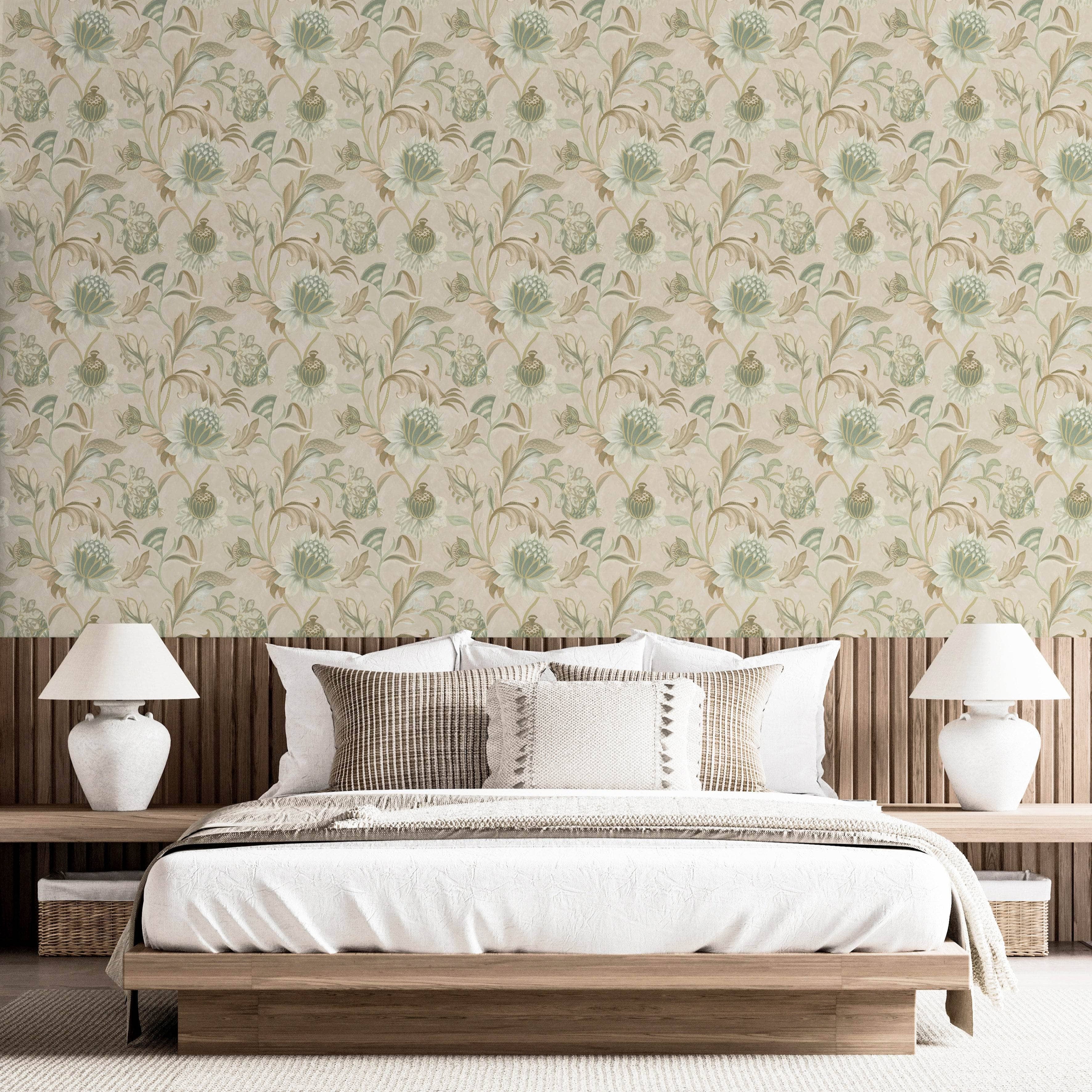 Holden Cecelia Beige & Green Wallpaper - 36352 | Taskers Online Store, Liverpool & Manchester