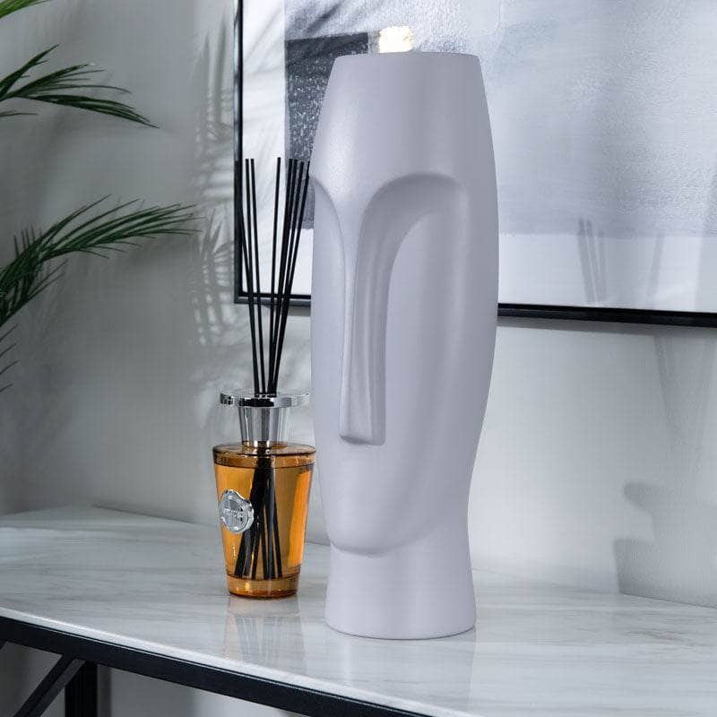 Face Vase Matte Grey - 16.5 x 13.5 x 46cm | Taskers Online Store, Liverpool & Manchester