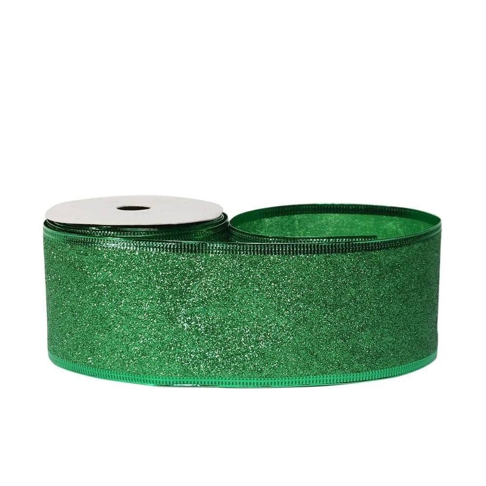 Green Glitter Ribbon - 63mm x 10 yards | Taskers Online Store ...