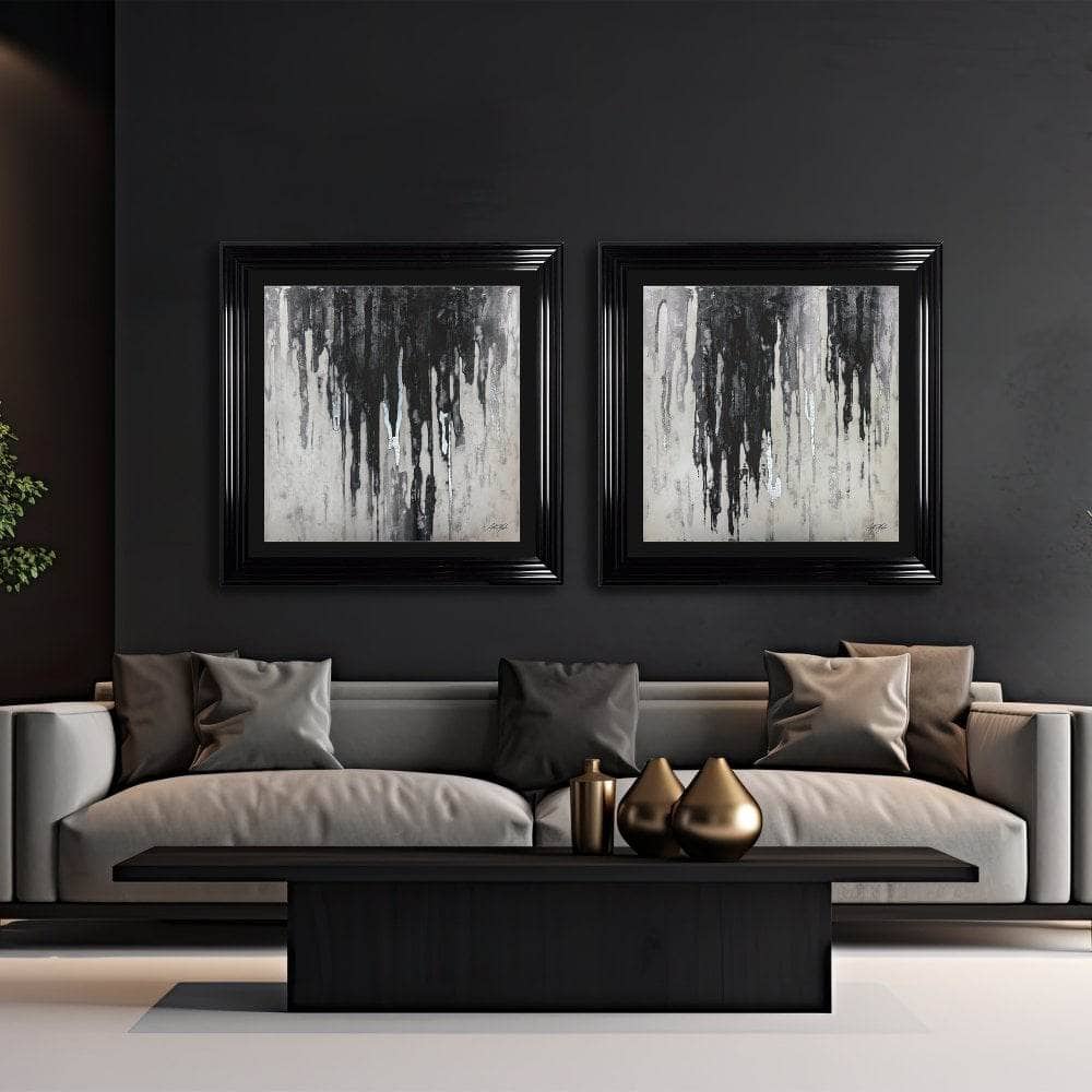 Abstract Silver Dripping Keys No.2 Framed Picture - 90 x 90cm | Taskers ...