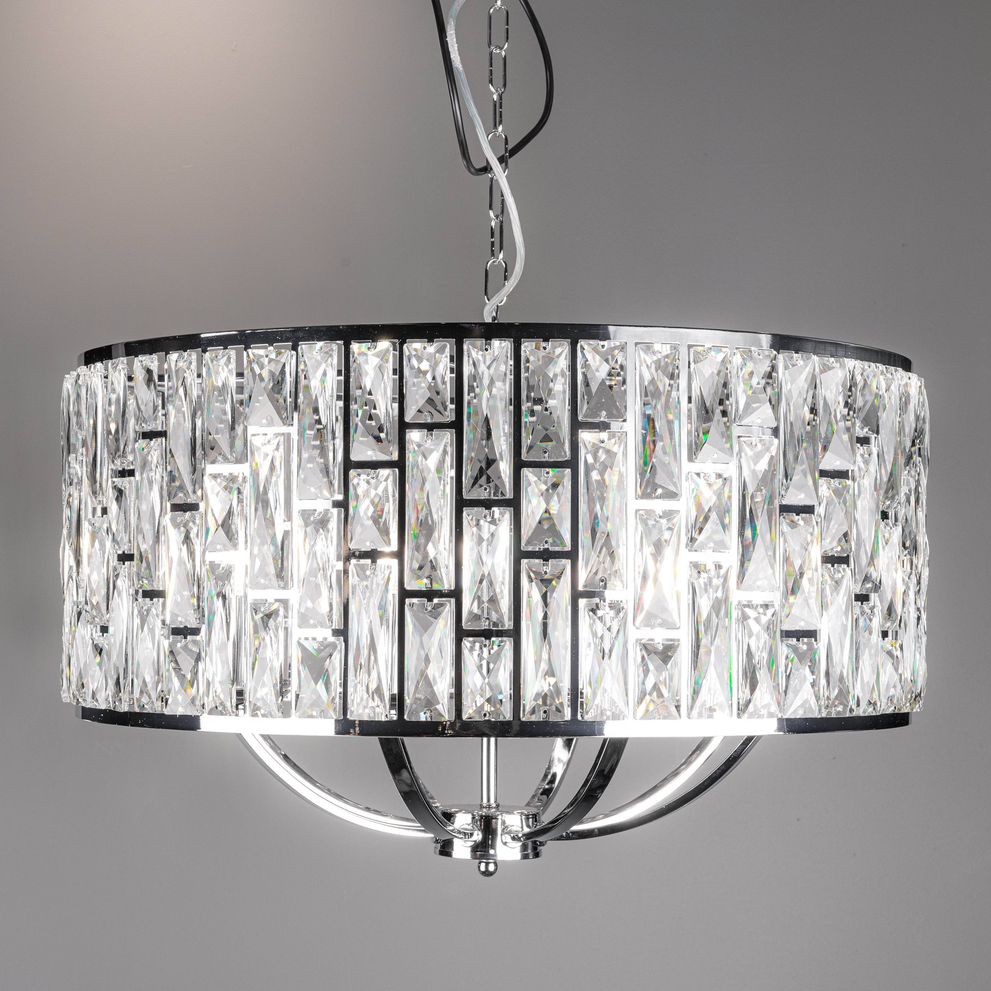 Galaxy Florida Crystal 8 Light Pendant Chrome | Taskers Online Store ...