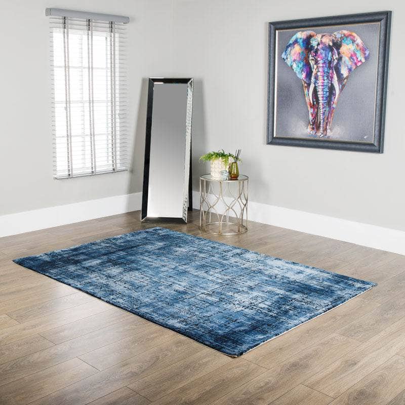 Kuza Navy Abstract Rug - Multiple Sizes | Taskers Online Store ...