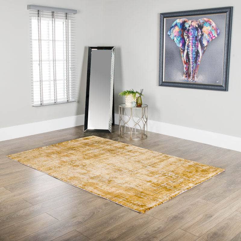 Kuza Gold Abstract Rug - Multiple Sizes | Taskers Online Store ...