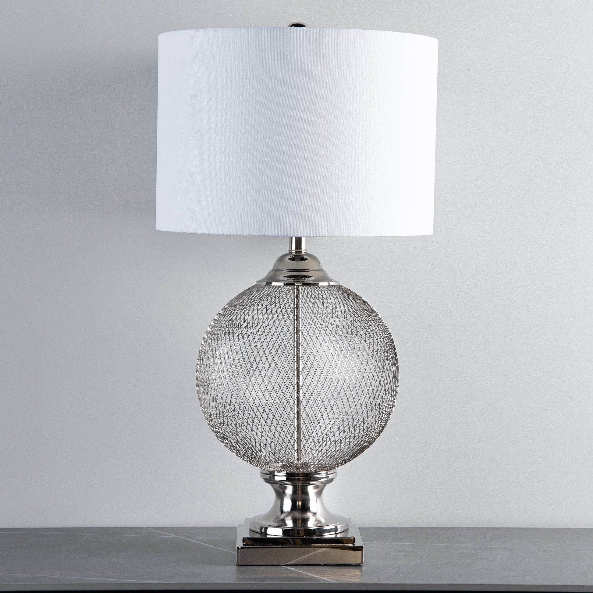 Athens White Wire Mesh Table Lamp | Taskers Online Store, Liverpool ...