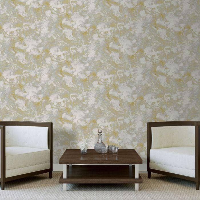 Debona Liquid Marble Grey/Gold Wallpaper - 6364 | Taskers Online Store, Liverpool & Manchester